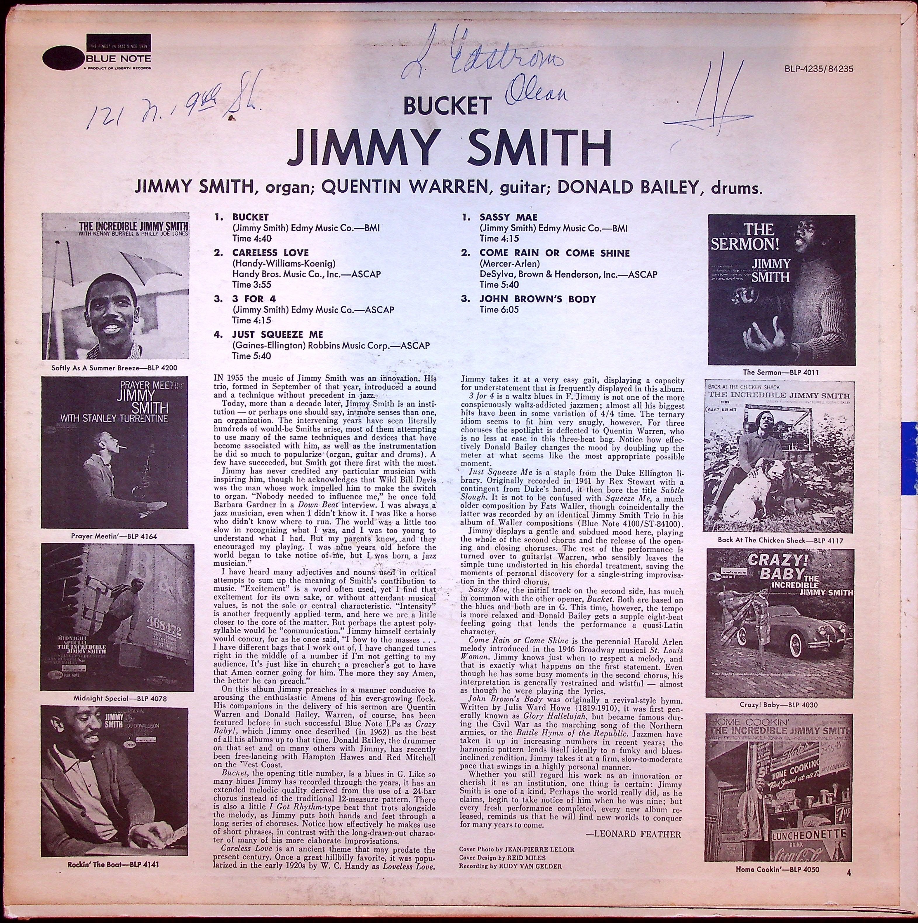 LP-The Incredible Jimmy Smith-Bucket | Big House Guitars